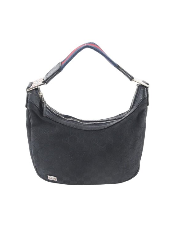 Gucci | Bags | Gucci Gg Canvas Sherry Line Hobo Leather Shoulder Bag ...
